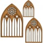 Stone Mullion Tudor Arch Rose Window - MDF Wood Shape