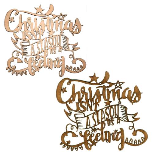 Christmas Season - MDF or Birch Ply Wood Words - Large