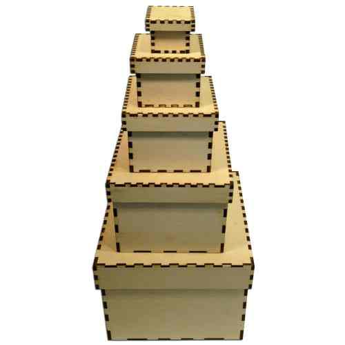 Birch Plywood and MDF Square Box Stack Kits