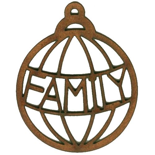 Family - Round Christmas Word MDF Bauble