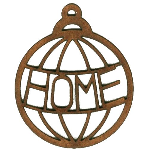 Home - Round Christmas Word MDF Bauble