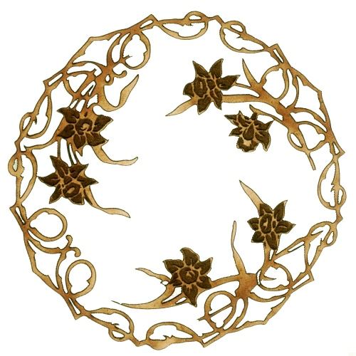 Art Deco & Nouveau Wood Shape - Floral Ornament Style 28