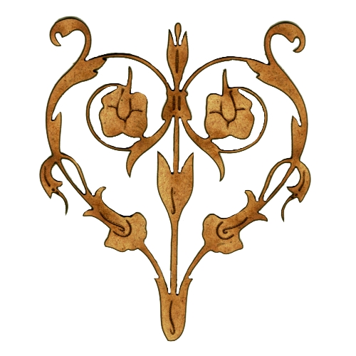 Art Deco & Nouveau Wood Shape - Floral Ornament Style 31