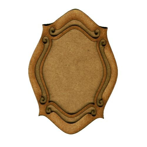 Fancy ATC MDF Wood Blank with Open Scroll Cut Out Frame