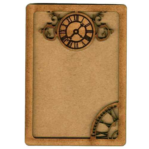 Plain ATC MDF Wood Blank with Clock Face Frame