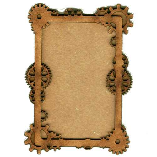 Plain ATC MDF Wood Blank with Clock Wheels & Cogs Frame