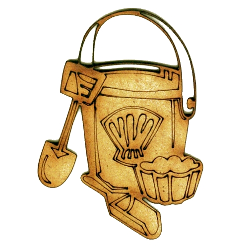 Bucket and Spade Wood Shape for altered art and craft projects