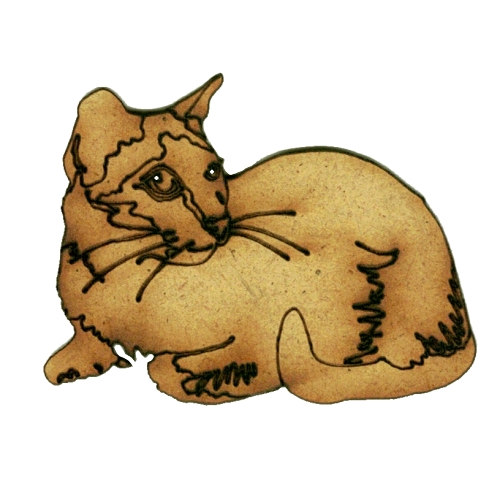 Curled Up Cat - MDF Wood Shape