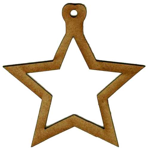 Plain Star Bauble Frame MDF Wood Shape