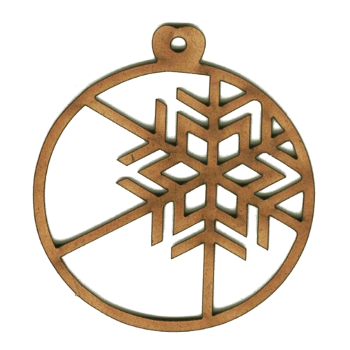 Snowflake Bauble Wood Shape style 3 for Christmas arts and crafts