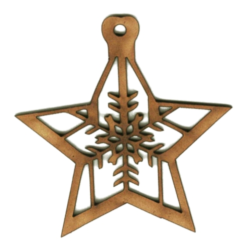 Snowflake Bauble Wood Shape style 4 for Christmas arts and crafts