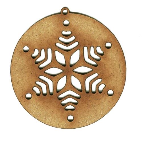Snowflake Bauble Wood Shape style 6 for Christmas arts and crafts
