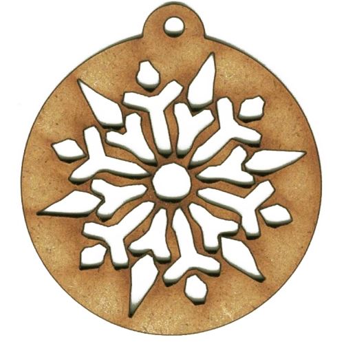 Snowflake Bauble Wood Shape style 7 for Christmas arts and crafts