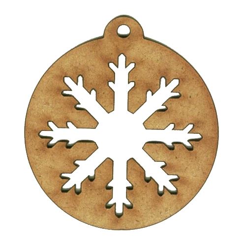 Snowflake Bauble Wood Shape style 8 for Christmas arts and crafts