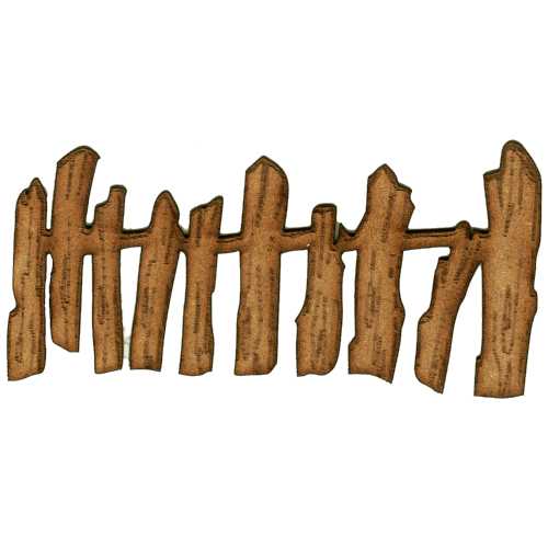 Single Rail Rustic Log Fence Panel MDF Wood Shape