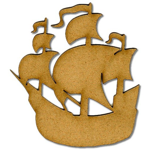 Galleon Boat MDF Wood Shape style 1 for altered art and crafts