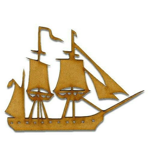 Galleon Boat MDF Wood Shape Style 2 for altered art and crafts