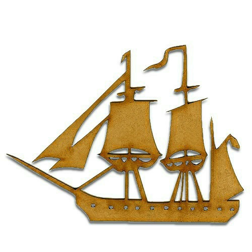 Galleon Boat MDF Wood Shape Style 2 for altered art and crafts