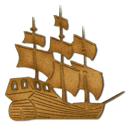 Wood Galleon Boat - MDF Wood Boat Shape 7