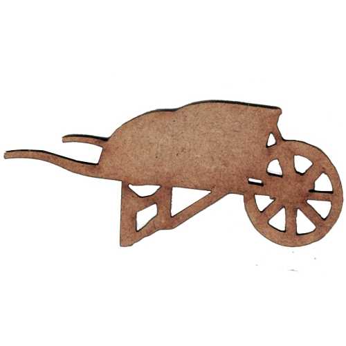 Wooden Wheelbarrow Silhouette MDF Wood Shape
