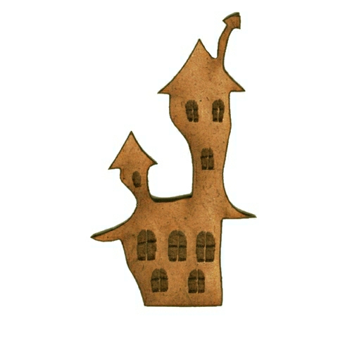 Haunted House Wood Shape style 6 for altered art and crafts