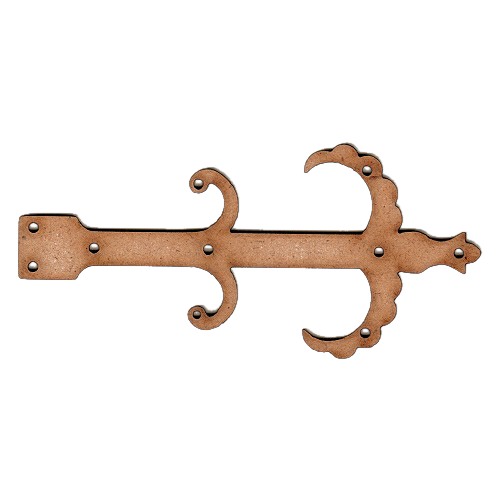Scallop and Scroll Decorative Hinge wooden craft shape