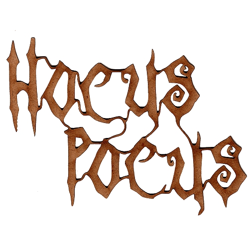 Hocus Pocus, laser cut wood words for altered art and crafts