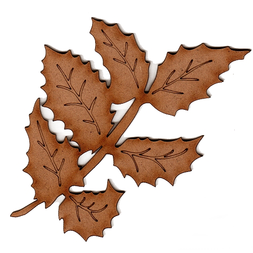 Holly Leaf and Twig Wood Shape for altered art and craft projects