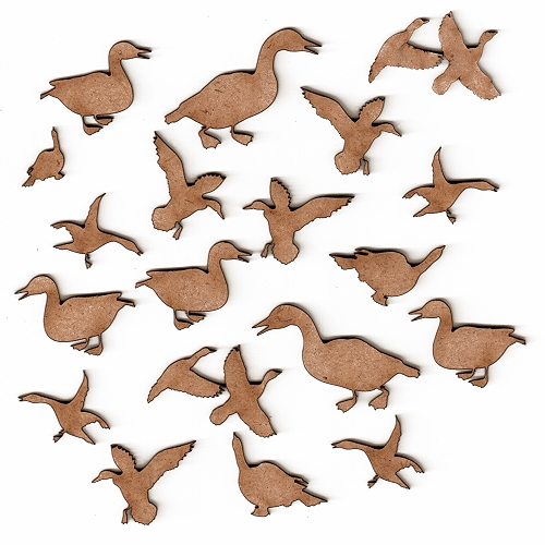 Mini Ducks Wood Bird Shapes for altered art and craft projects
