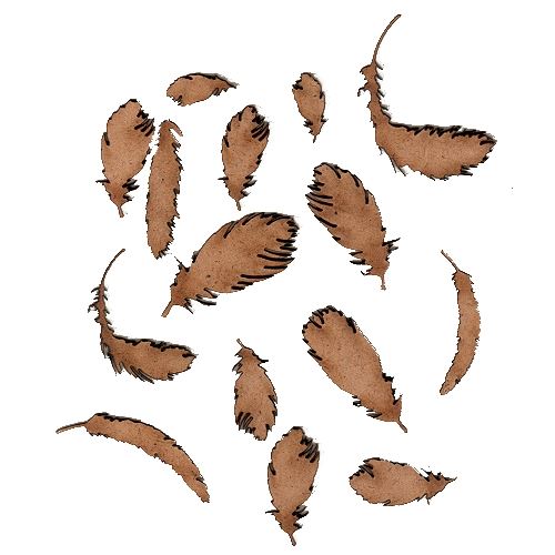 Mini Feather Wood Shapes Style 3 for altered art and crafts