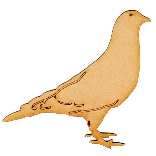 Engraved Pigeon MDF Wood Bird Shape for altered art and crafts