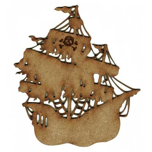 Pirate Ship MDF Wood Shape style 3 for arts and crafts