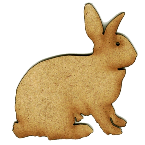 Sitting Rabbit wood shape style 1 for art and craft projects