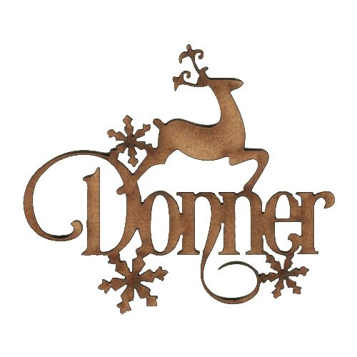 Donner - Christmas Reindeer MDF Wood Word Motif