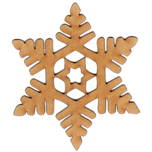 Snowflake Wood Shape style 6 for altered art and craft projects