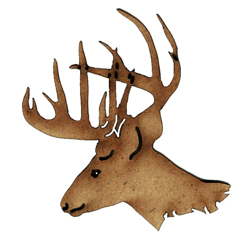 Stag Head wood deer shape for altered art and craft projects