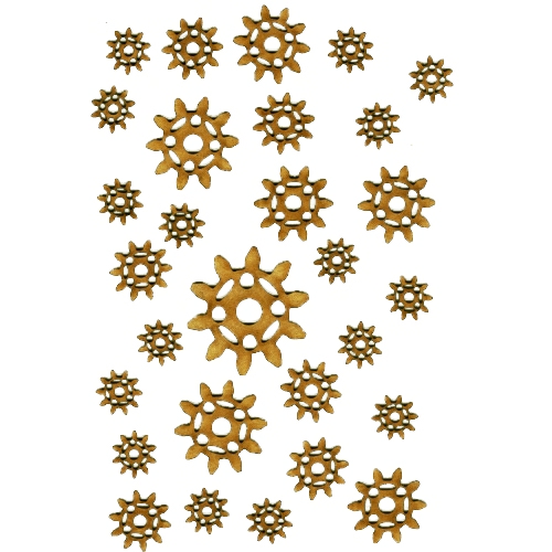 Wood Cog Shapes Style 5 for altered art and craft projects