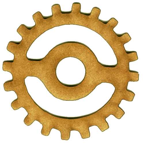 Wooden Steampunk Cog Shape Style 6