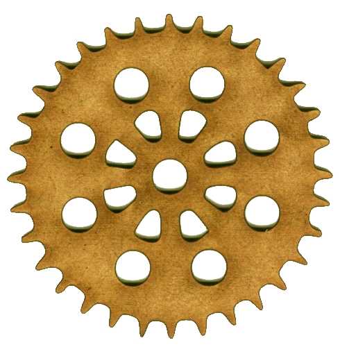 Wooden Steampunk Cog Shape Style 9