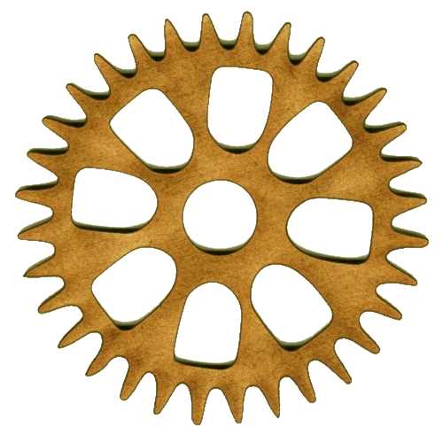 Wooden Steampunk Cog Shape Style 10
