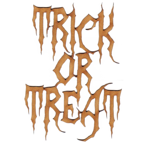 Trick or Treat, laser cut wood words for altered art and crafts