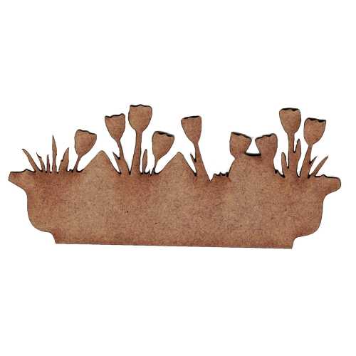 Tulip Window Box MDF Wood Shape