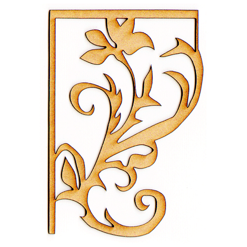 Wildflower Wood Corner Embellishment for altered arts and crafts