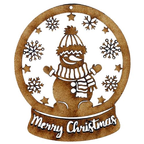 Snowman Snow Globe - MDF Wood Shape