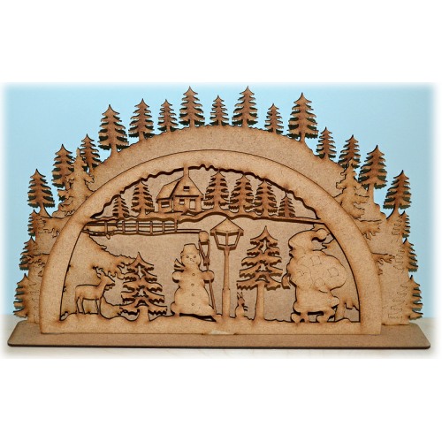 3D Christmas Forest MDF Wood Scene for seasonal arts and crafts