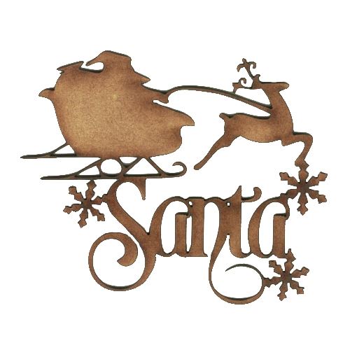 Santa - Christmas MDF Wood Word Motif