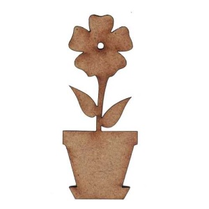 Blooming Flower in Pot MDF Wood Shape