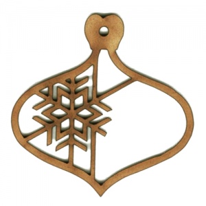 Snowflake Bauble Wood Shape style 2 for Christmas arts and crafts