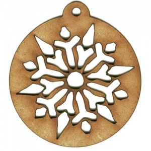 Snowflake Bauble Wood Shape style 7 for Christmas arts and crafts