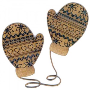 Christmas and Winter Mittens MDF Wood Shape
